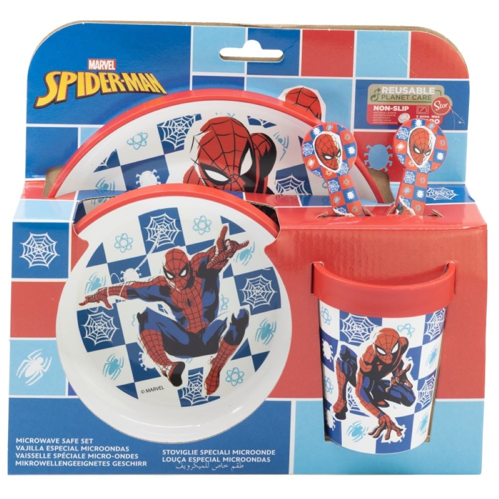 Spiderman 5pcs Premium Micro Dinner Set - Om General Supplies
